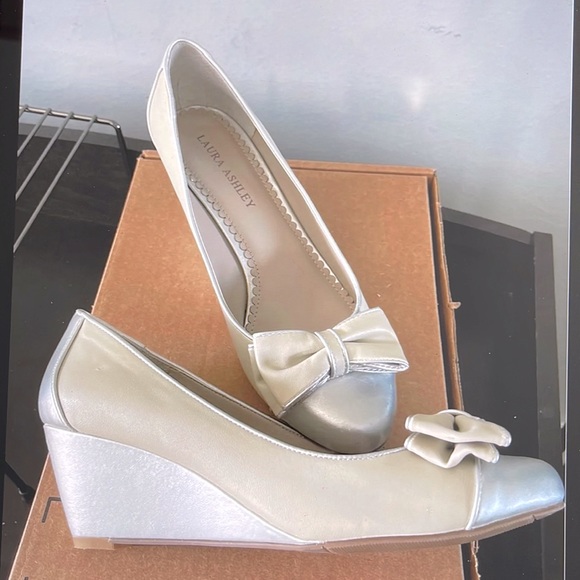 Laura Ashley | Shoes | Laura Ashley Leather Wedge Heel Shoes Size 8 2 ...